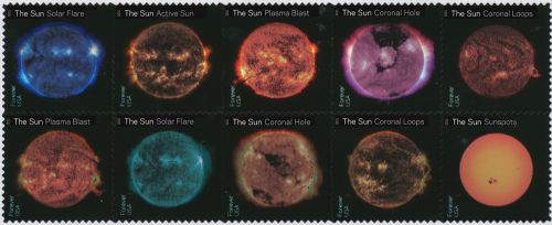 Modern U.S. Stamps: Scott 5598-5607; 5607b, Forever Sun Science