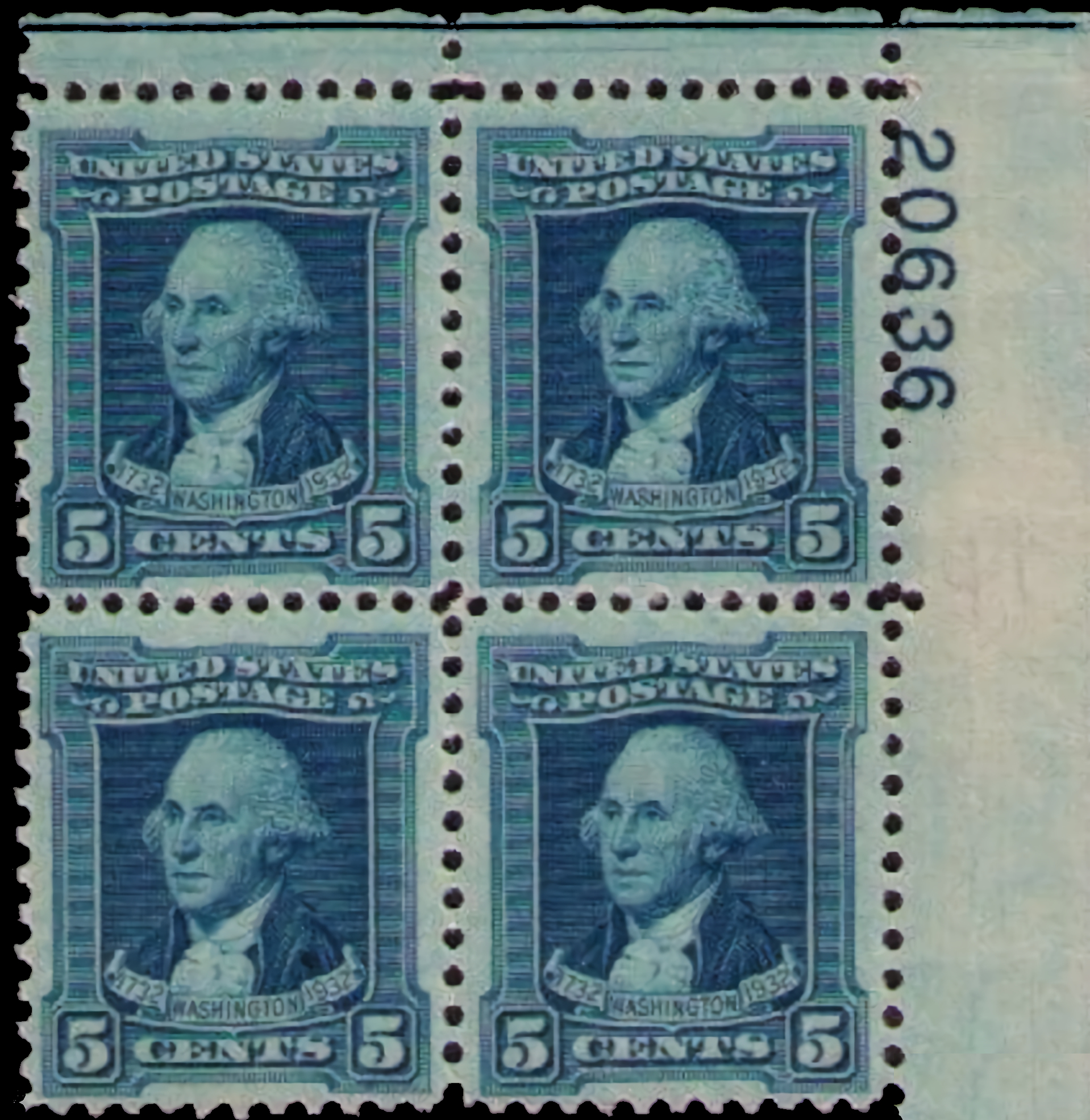 Classic U.S. Stamps: Scott 710, 5c George Washington Birth Centennial