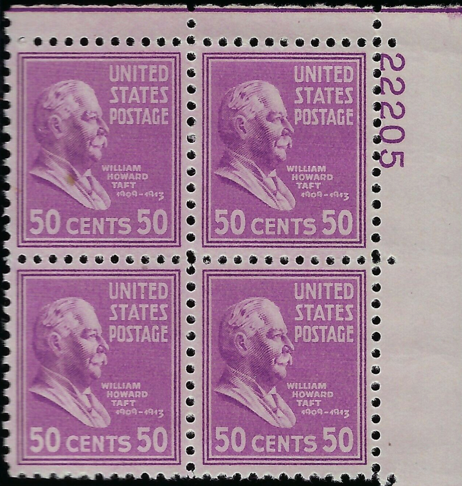 Classic U.S. Stamps: Scott 831, 50c William Howard Taft