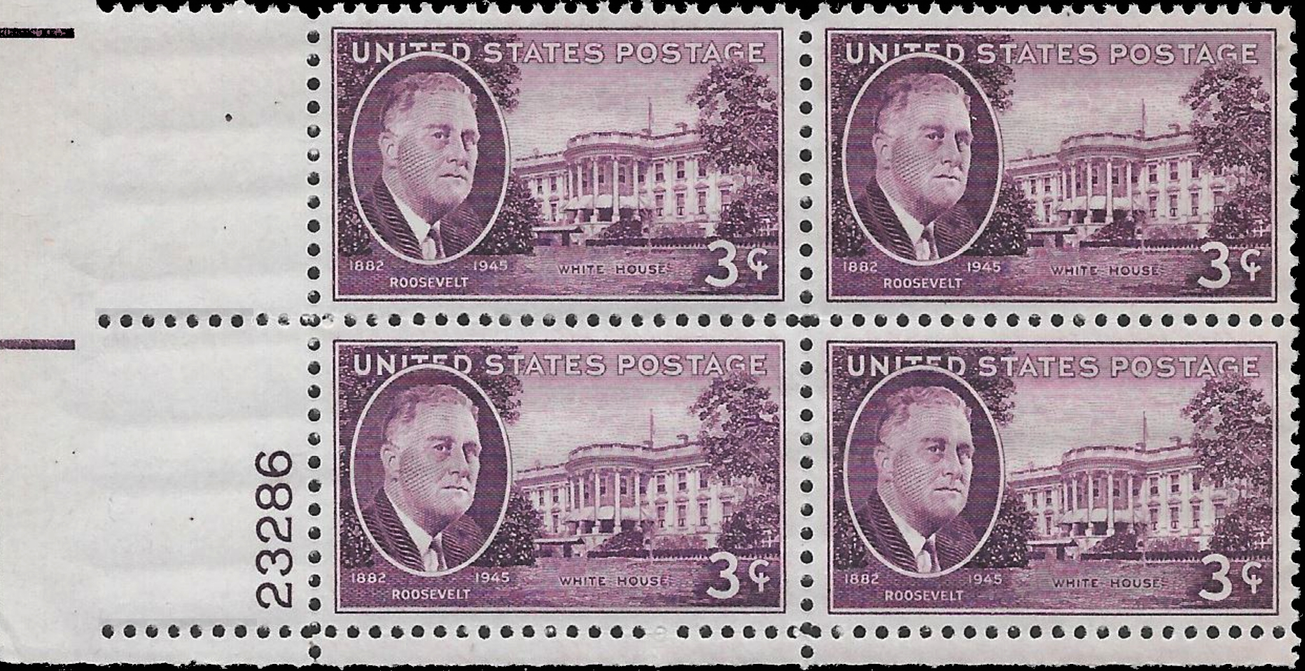 Modern U.S. Stamps: Scott 932, 3c White House - Franklin D. Roosevelt ...