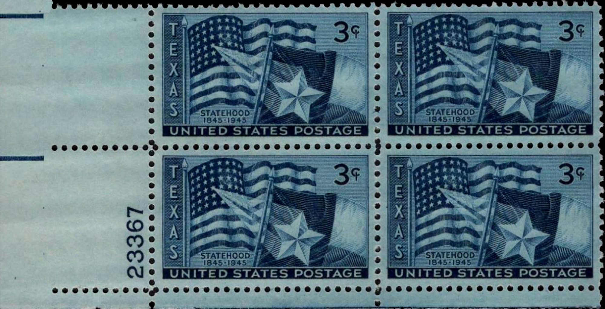 Modern U.S. Stamps: Scott 938, 3c Texas Statehood Centennial