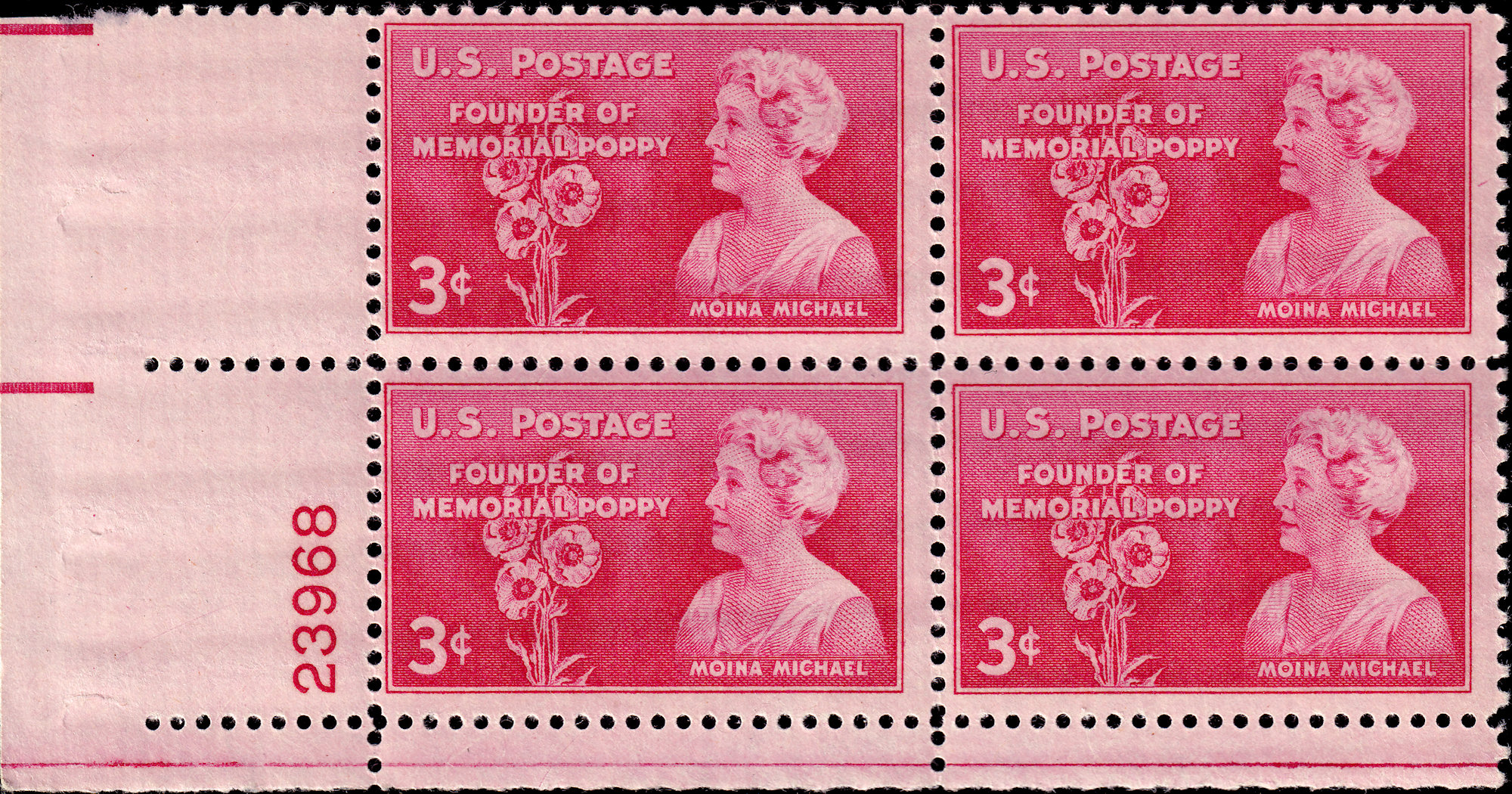 Modern U.S. Stamps: Scott 977, 3c Moina Michael