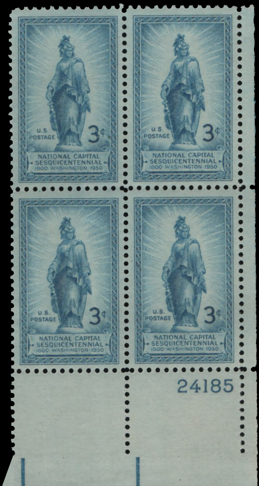 Modern U.S. Stamps: Scott 989, 3c Statue of Freedom