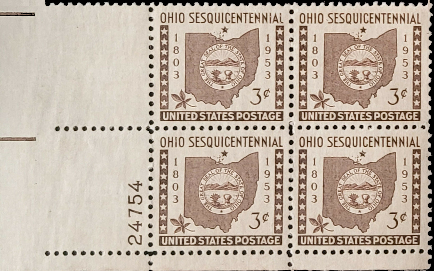 Modern U.S. Stamps: Scott 1018, 3c Ohio Statehood Sesquicentennial