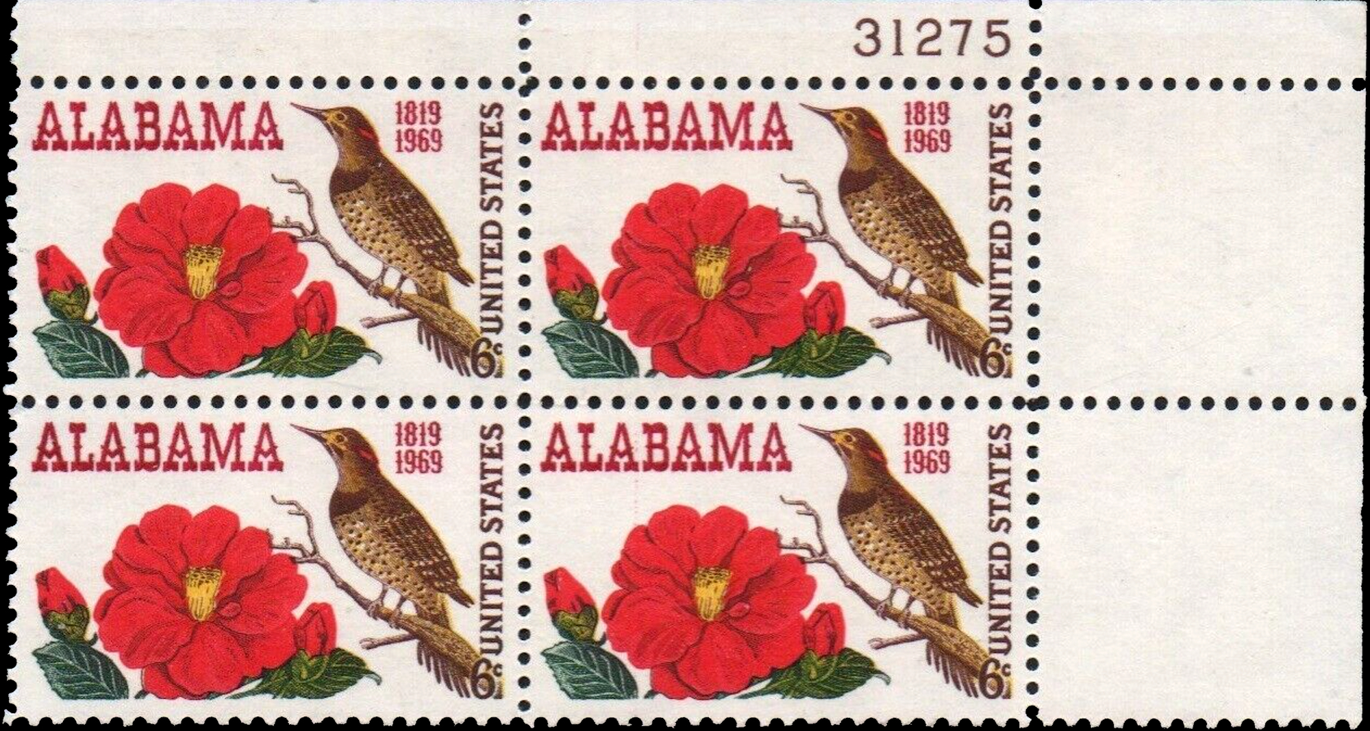 Modern U.S. Stamps: Scott 1375, 6c Alabama Statehood