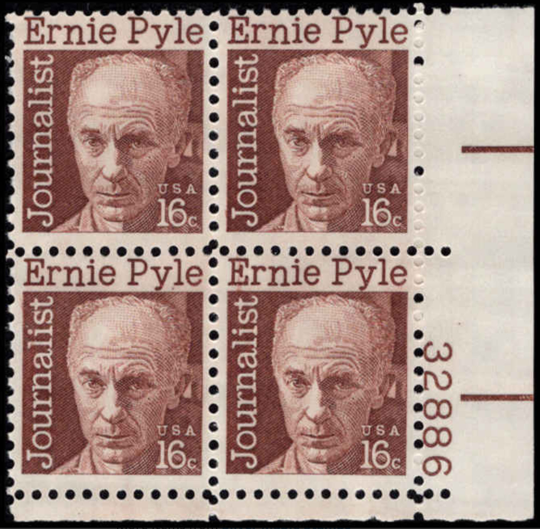 Modern U.S. Stamps: Scott 1398, 16c Ernie Pyle (Ernest Taylor Pyle)