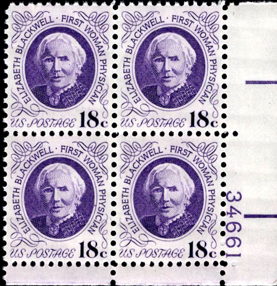 Modern U.S. Stamps: Scott 1399, 18c Dr Elizabeth Blackwell