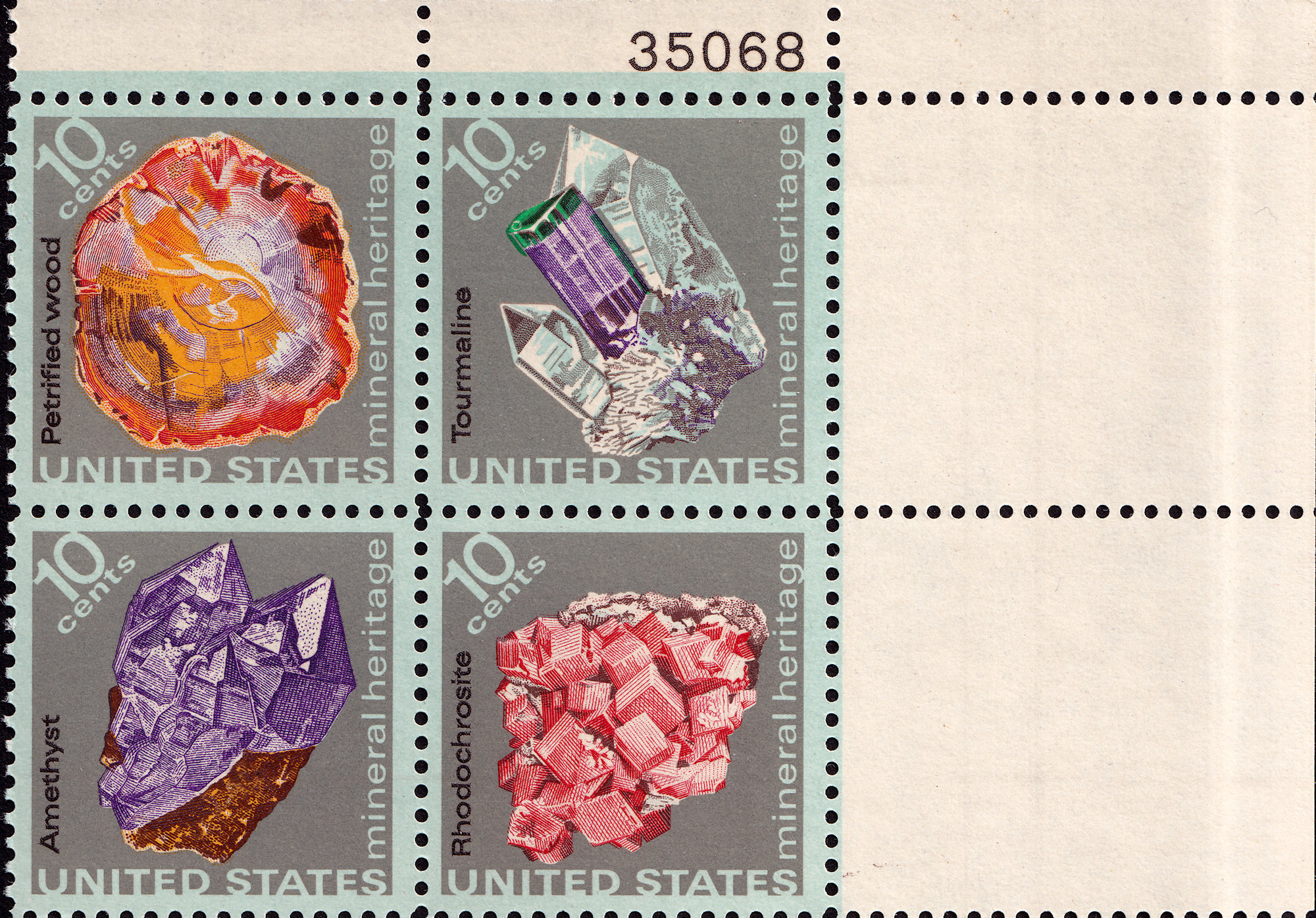 Modern U.S. Stamps: Scott 1538-1541, 10c Mineral Heritage