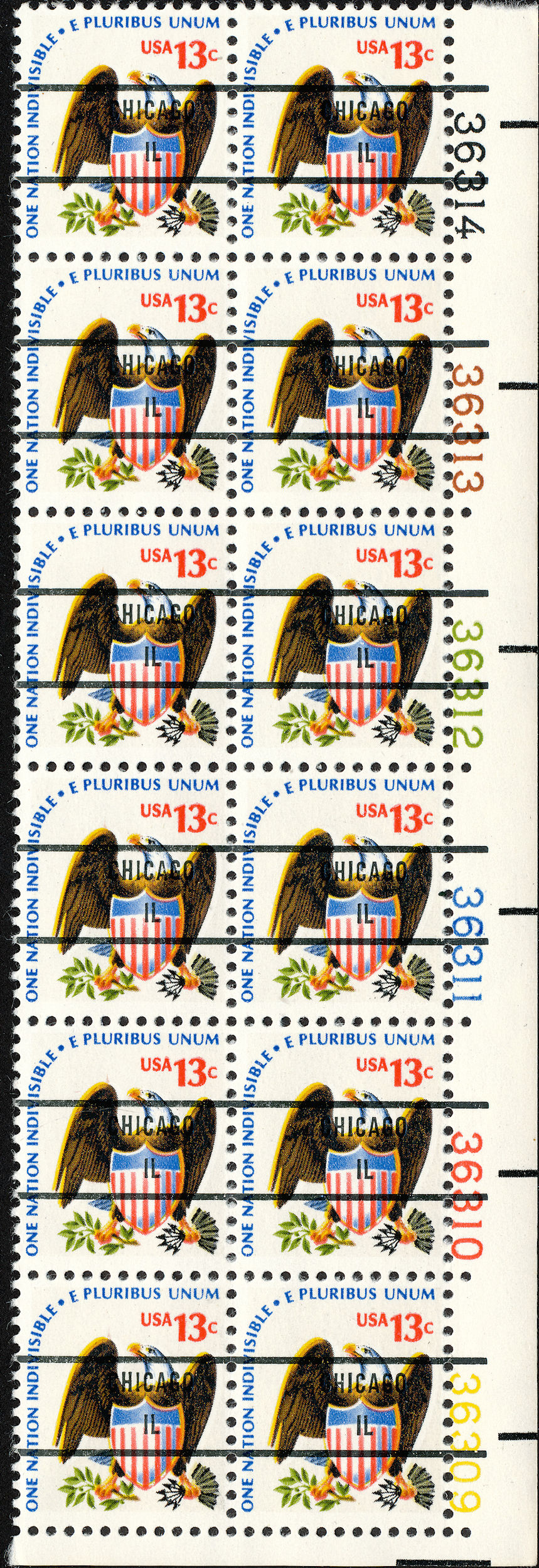 Modern U.S. Stamps: Scott 1596, 13c Eagle and Shield
