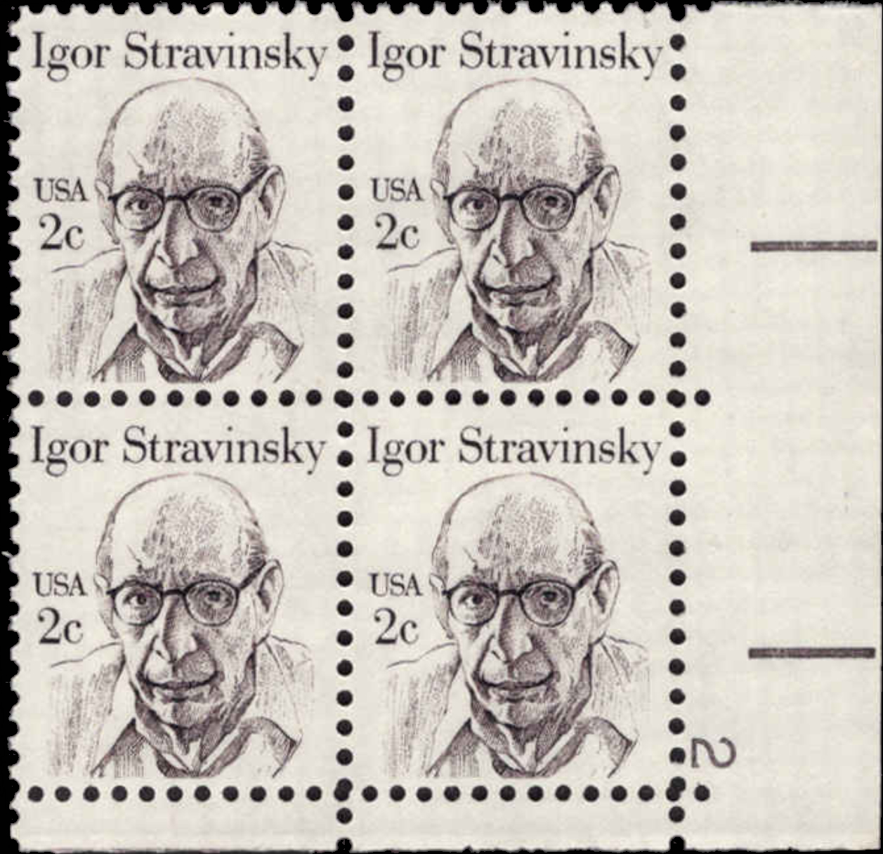 Modern U.S. Stamps: Scott 1845, 2c Igor Stravinsky