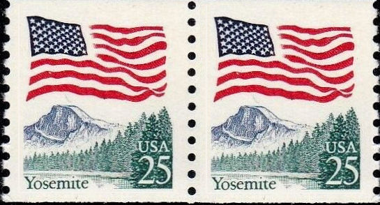 Modern U.S. Stamps: Scott 2280, 25c Flag Over Yosemite (Coil)
