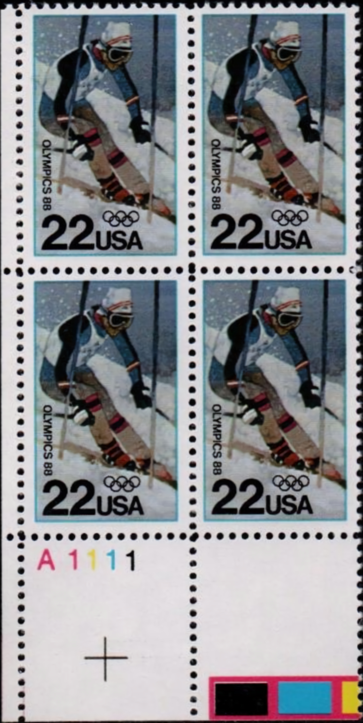 Modern U.S. Stamps: Scott 2369, 22c XV Olympic Winter Games: 1988
