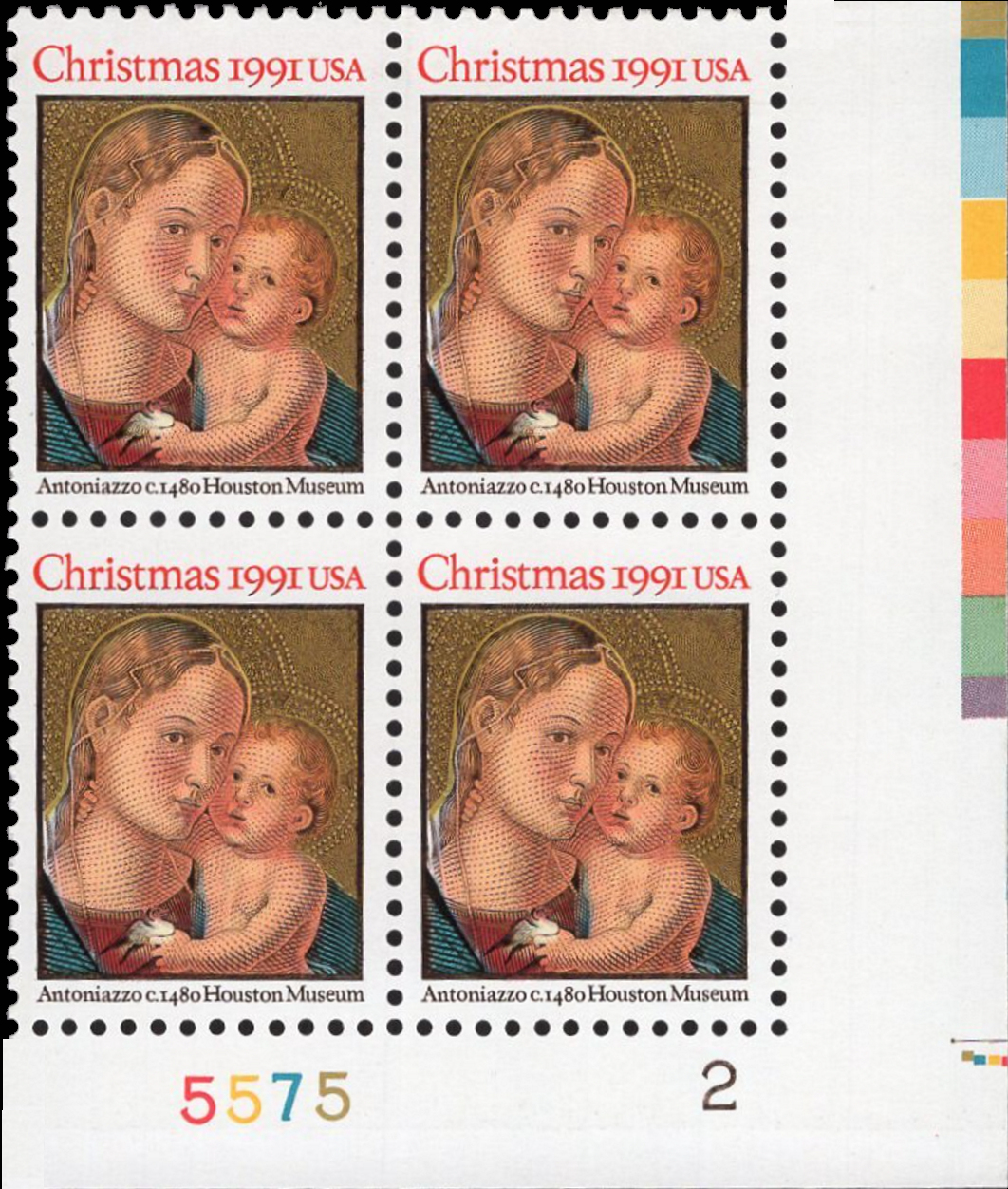 Modern U.S. Stamps: Scott 2578, (29c) Madonna and Child by Antoniazzo ...