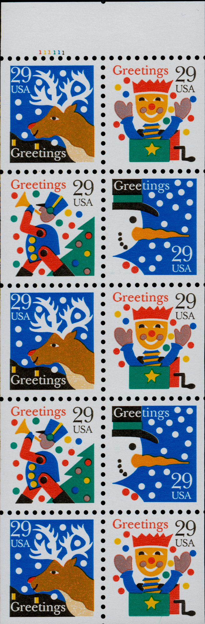 Modern U.S. Stamps: Scott 2795-2798, 29c Greetings - Soldier (UL ...