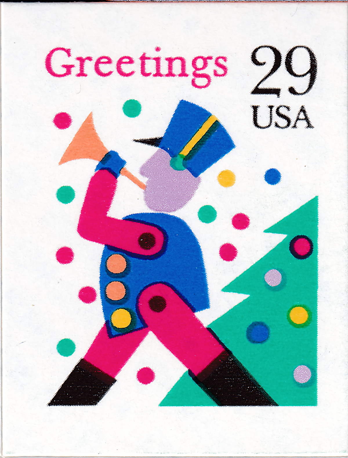 Modern U.S. Stamps: Scott 2799-2802, 29c Greetings - Snowman / Soldier ...