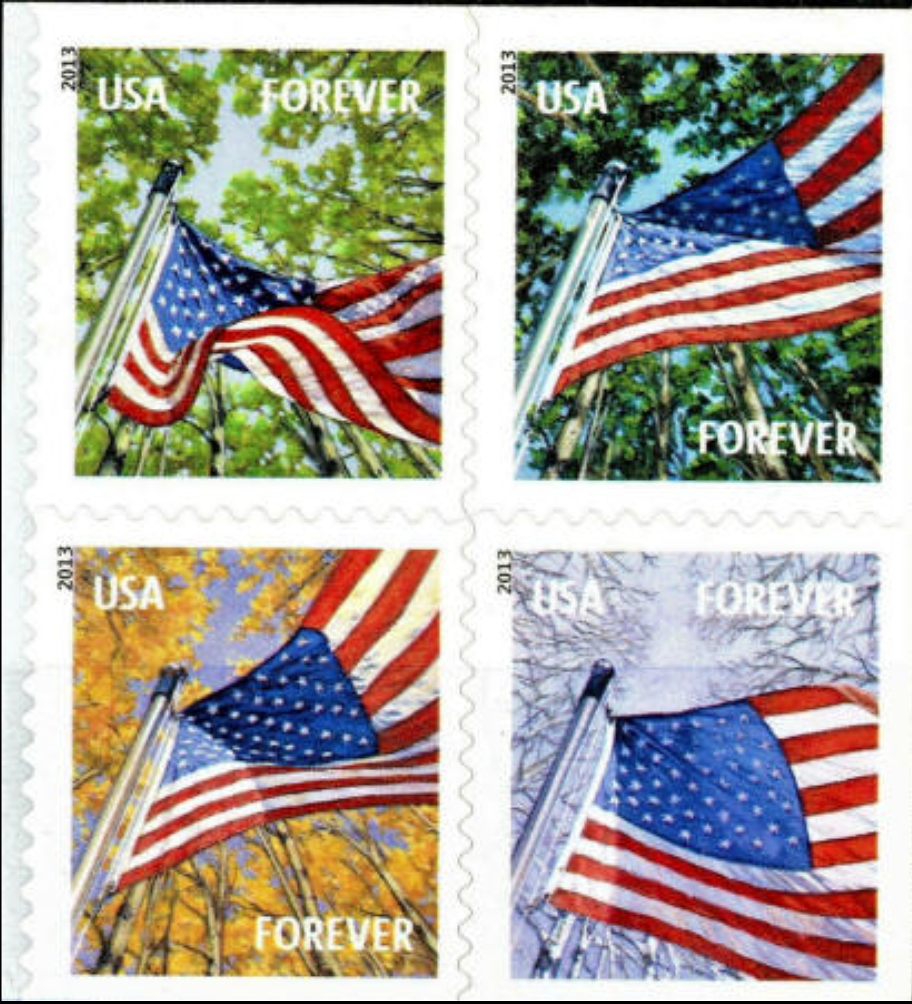 Modern U.S. Stamps: Scott 4796-4799; 4799a, Forever A Flag for All ...
