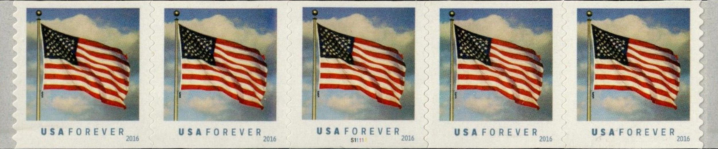 Modern U.S. Stamps: Scott 5053, Forever U.S. Flag - microprint on ...
