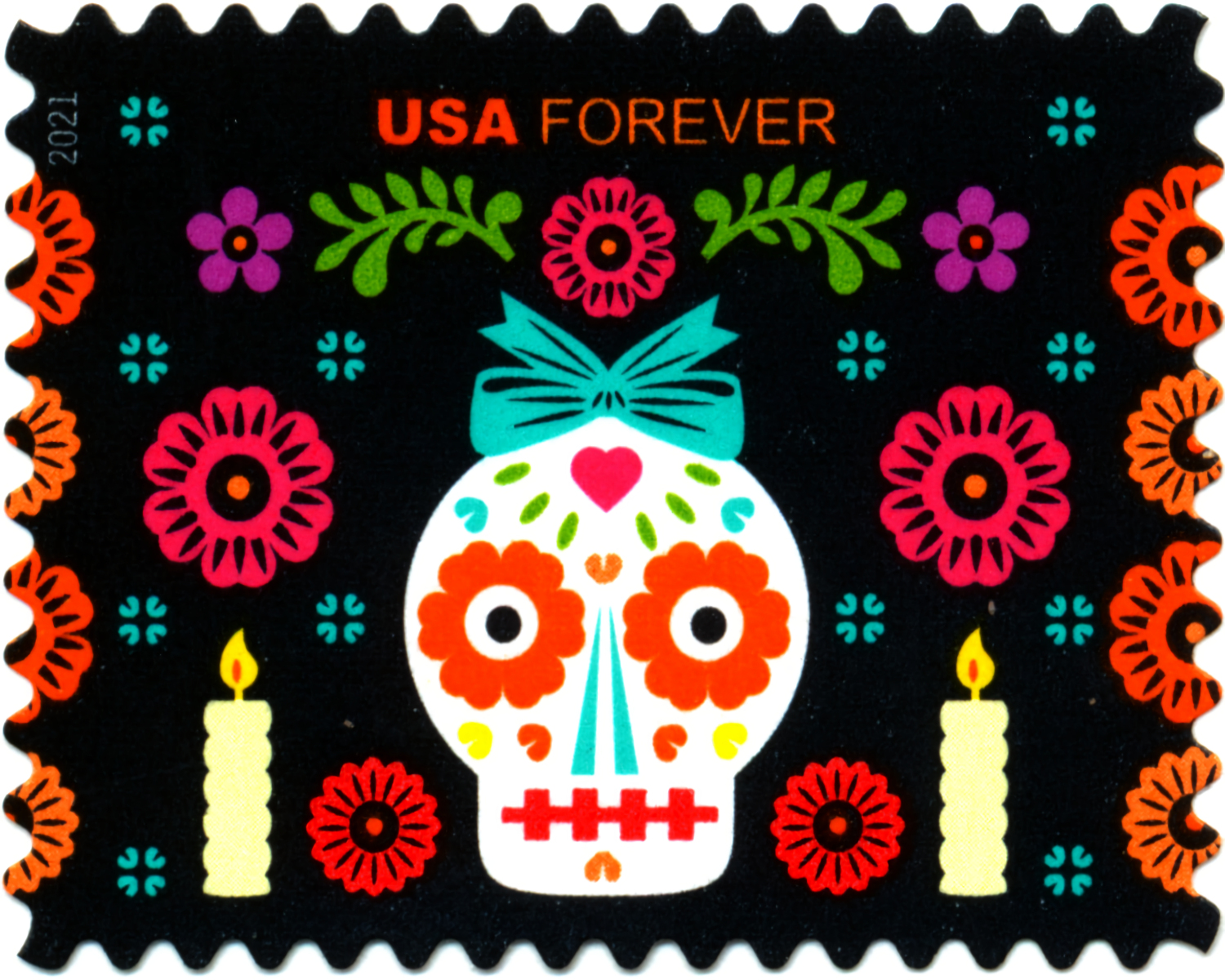 Modern U.S. Stamps: Scott 5640-5643; 5643a, Forever Day of The Dead