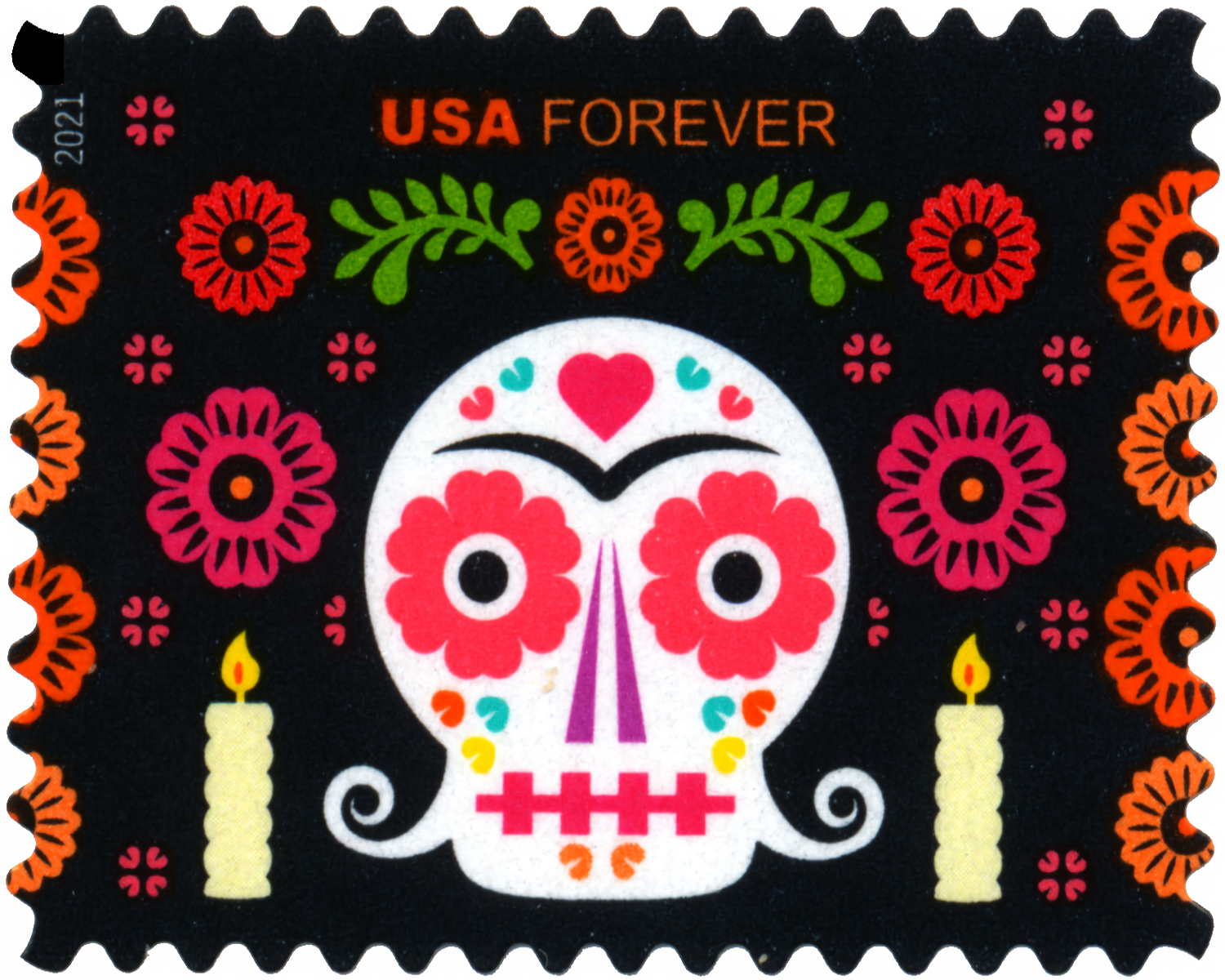 Modern U.S. Stamps: Scott 5640-5643; 5643a, Forever Day of The Dead