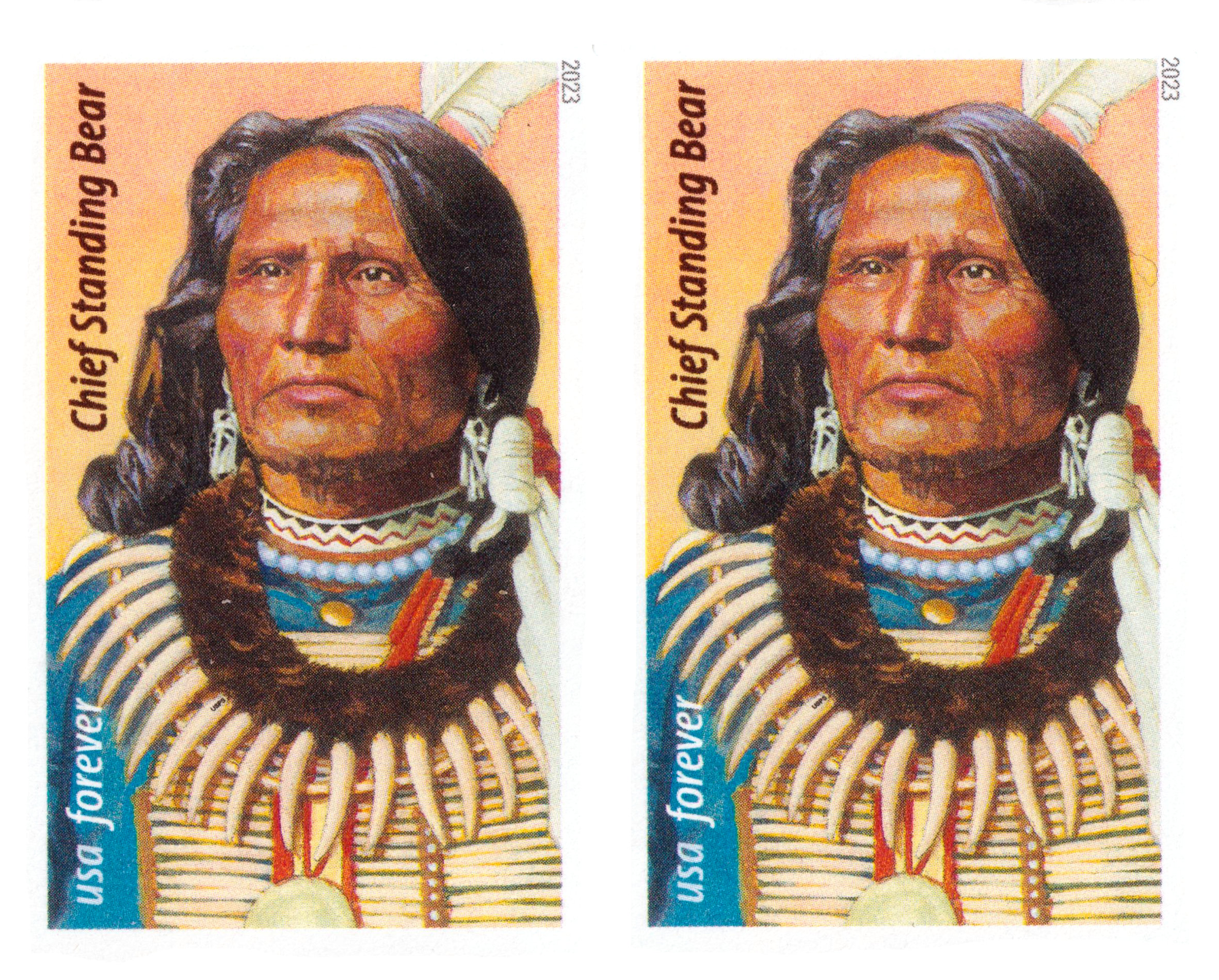 Modern Imperforate U.S. Stamps: Scott 5798a, Forever Chief Standing Bear