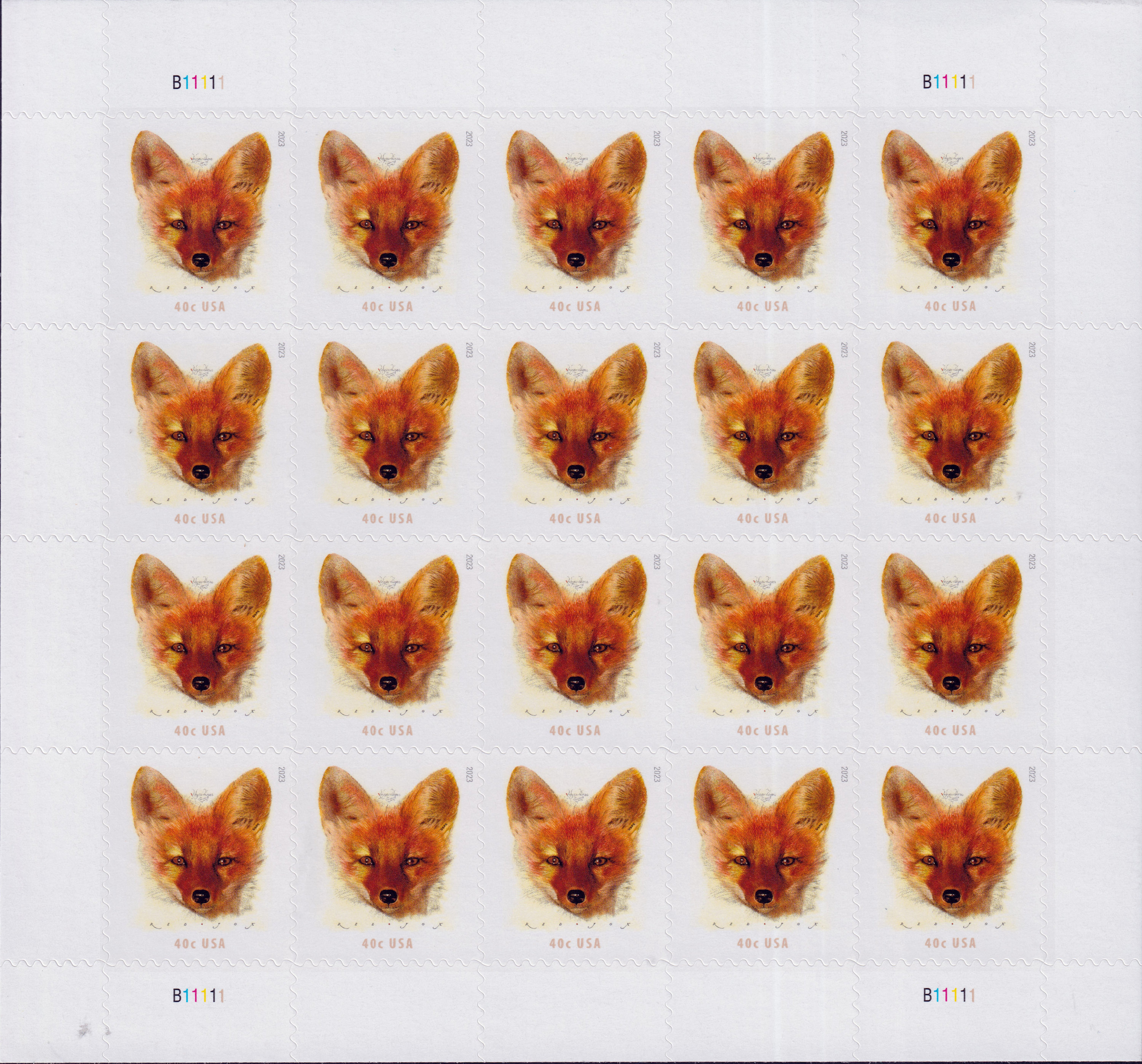 Modern U.S. Stamps: Scott 5742, 40c Red Fox
