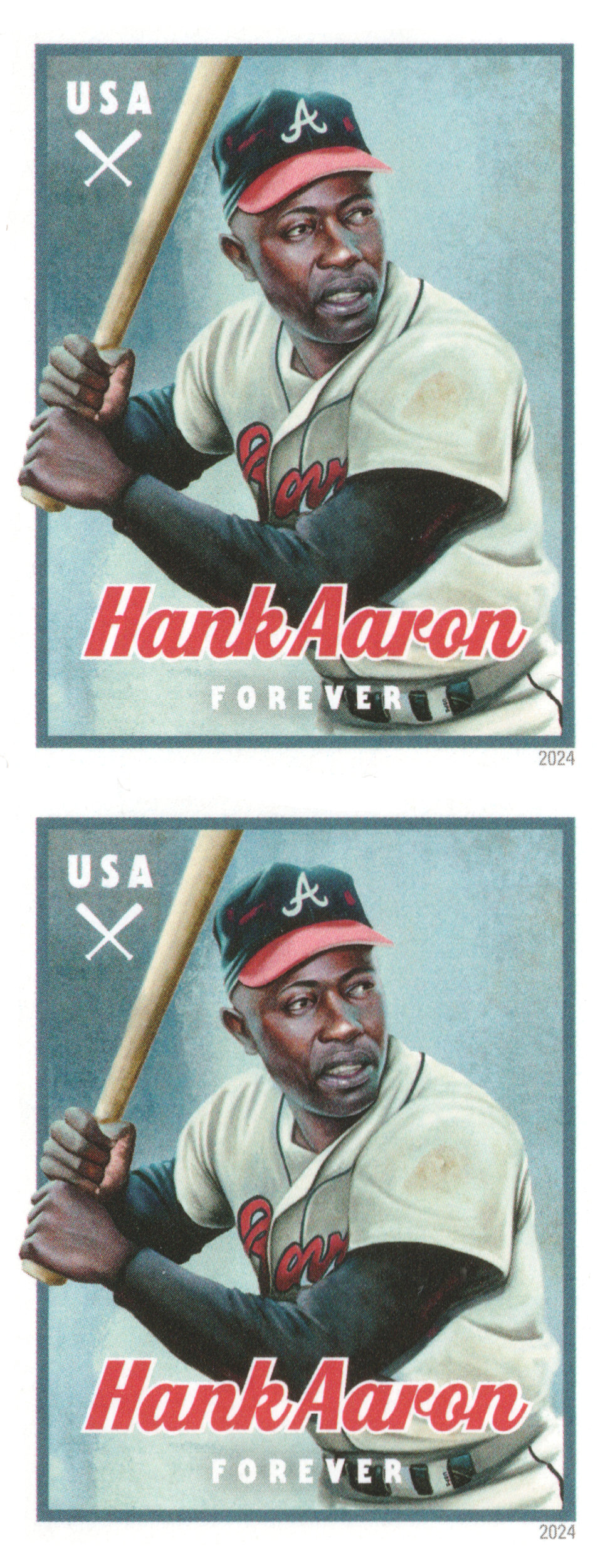 Modern Imperforate U.S. Stamps: Scott 5908a, Forever Hank Aaron